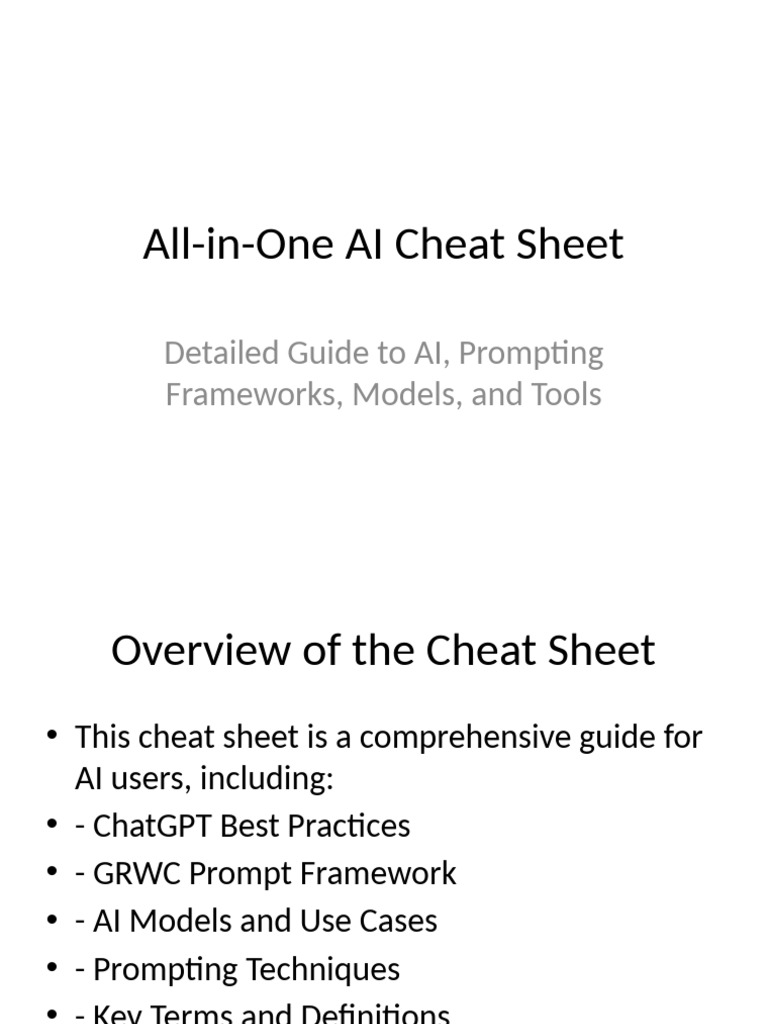 Comprehensive AI Engineering Cheat Sheet | PDF | Artificial ...