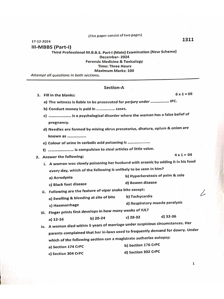 3rd Year UC Dec 2024 (Batch 2021) | PDF