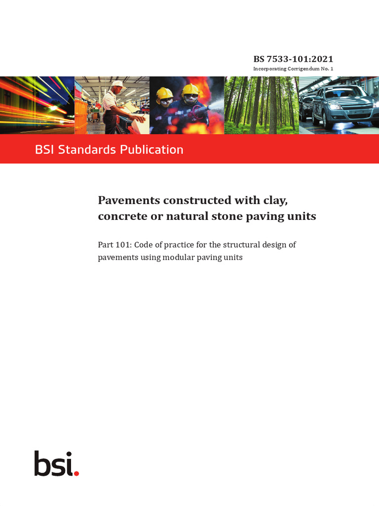 BS 7533-101:2021 Pavement Design Guide | PDF | Road Surface | Concrete