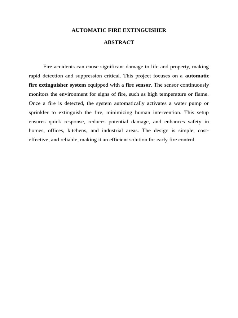 Automatic Fire Extinguisher System | PDF