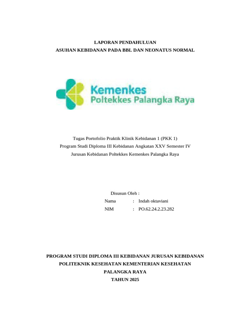 LP Askeb BBL Dan Neonatus Di Rs Indah Oktavianii | PDF