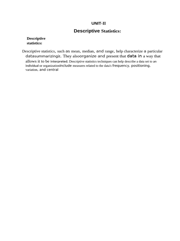 Understanding Descriptive Statistics Concepts | PDF | Skewness ...