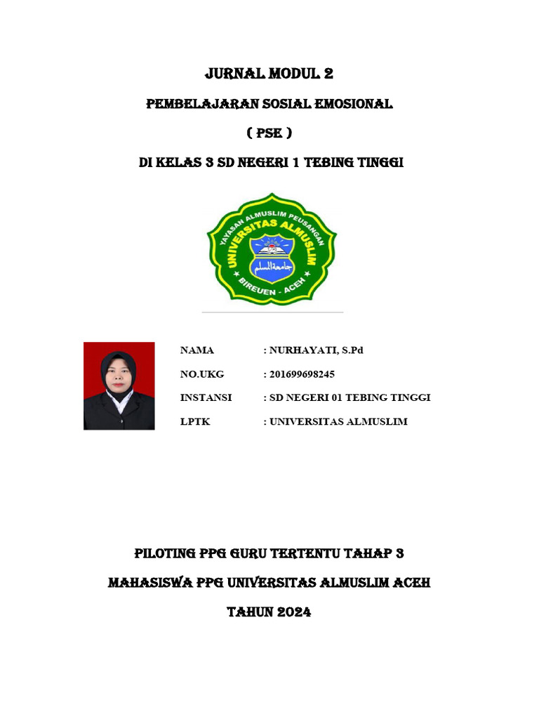 Jurnal Modul 2 Pembelajaran Sosial Emosional (Pse) Nurhayati PPG 2024 | PDF