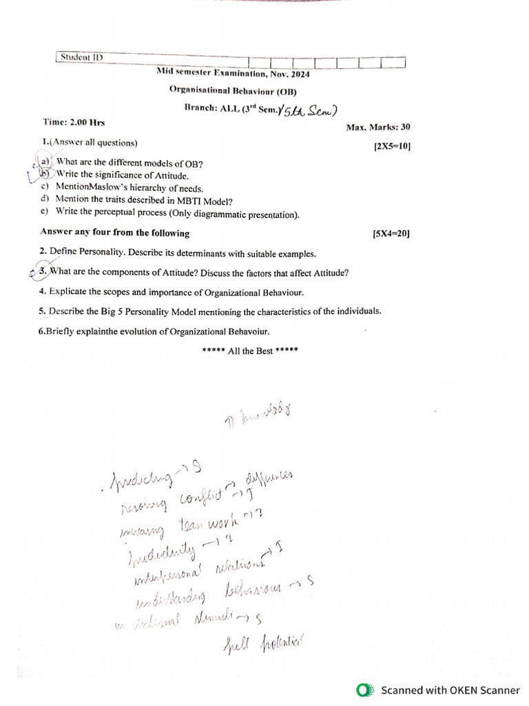 CE 3rd Sem Midsem 2024 | PDF