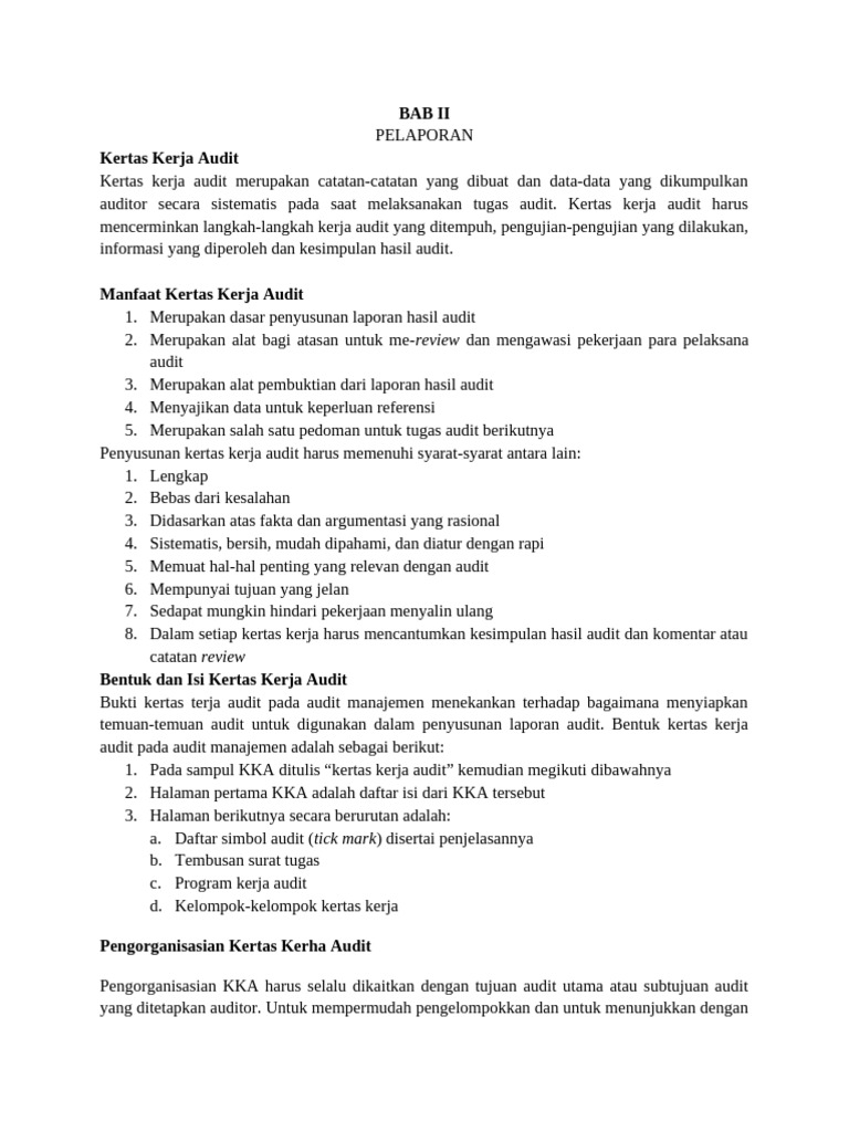 Program Kerja Audit | PDF