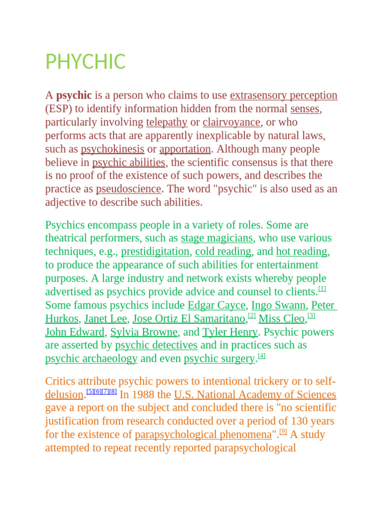 Phy Chic | PDF | Psychic | Parapsychology