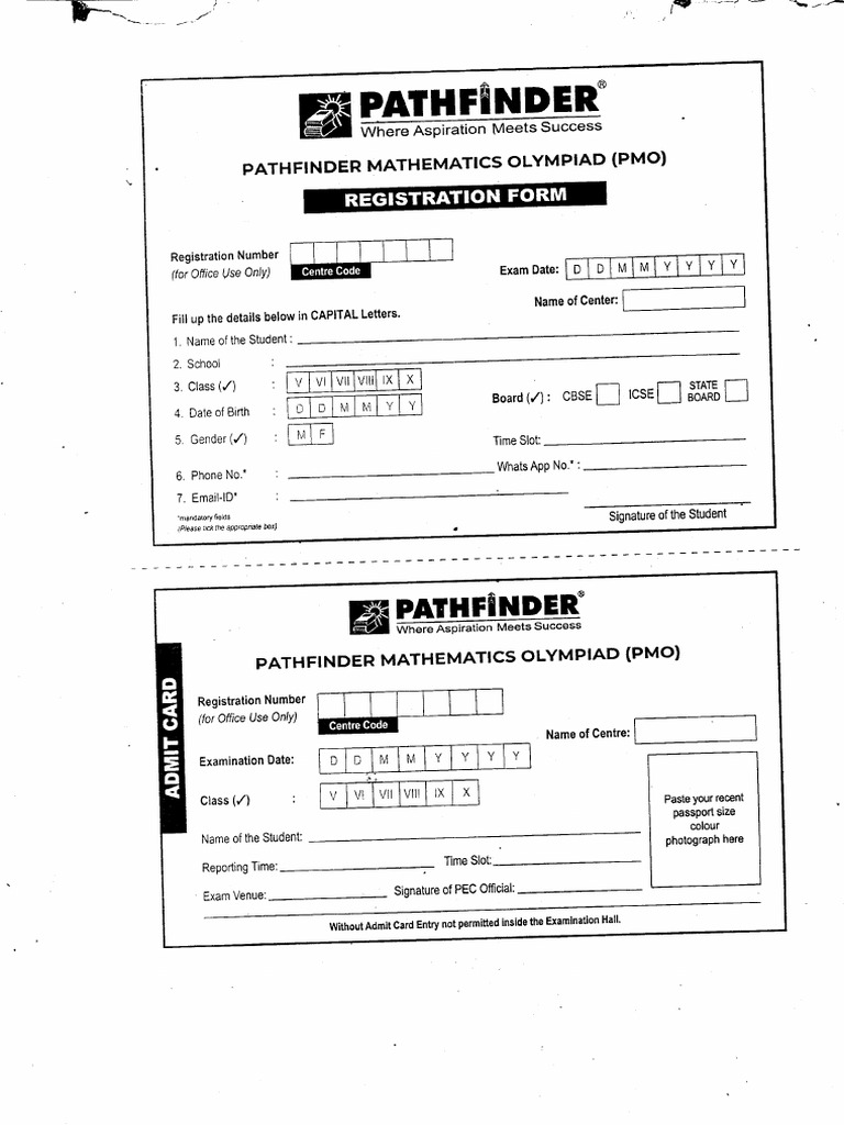 Pathfinder Reg Form | PDF
