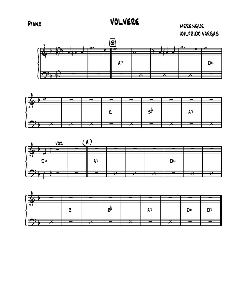 Arreglos Musicales de "Volveré" | PDF