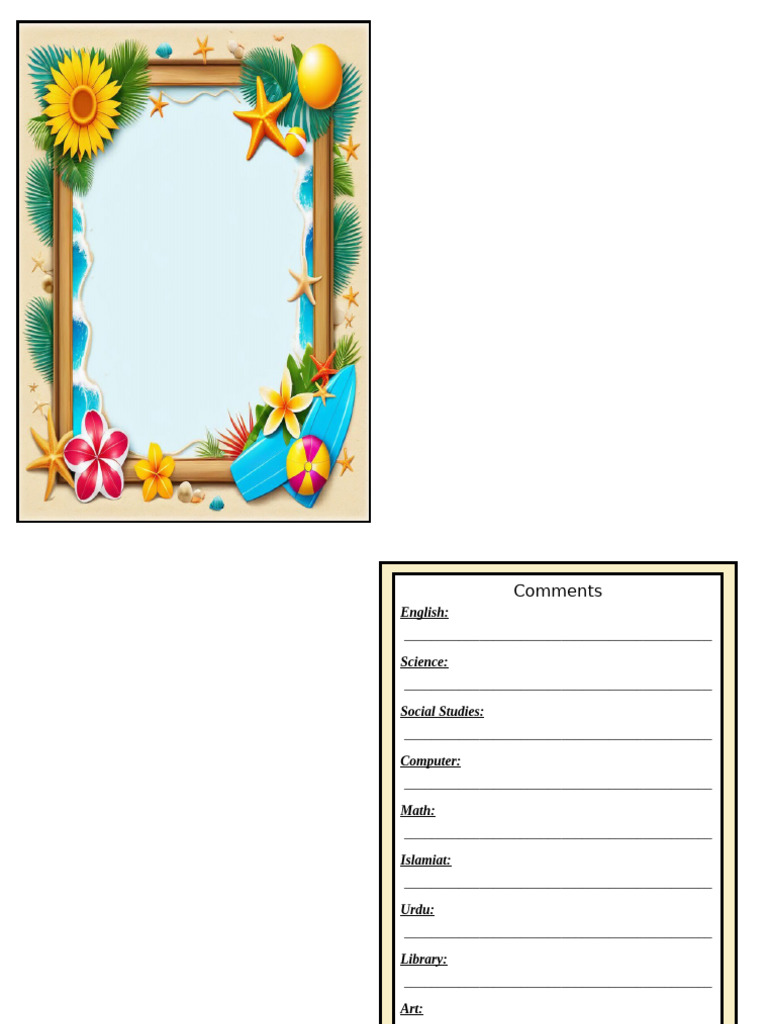 Summer Task Card | PDF