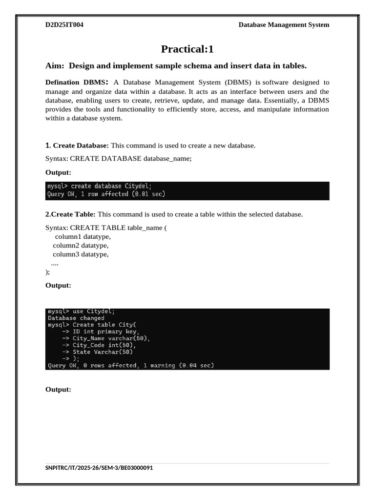 DBMSP1 1 | PDF