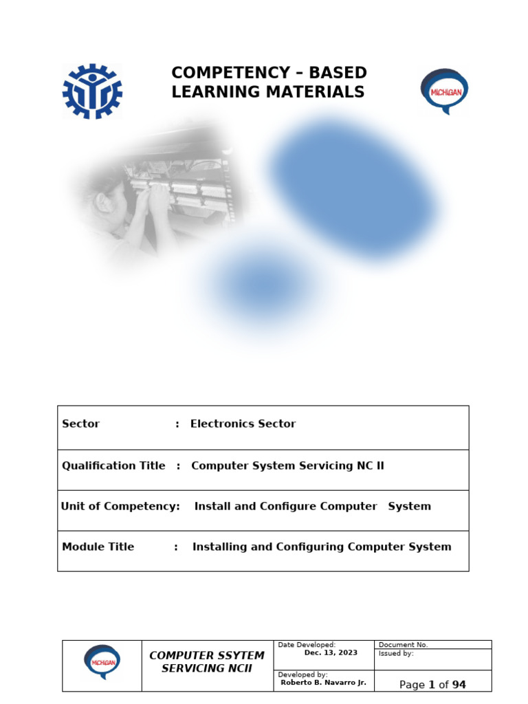 CBLM CoC 1 - INSTALL AND CONFIGURE COMPUTER SYSTEM | PDF | Computer Network | Microcomputers