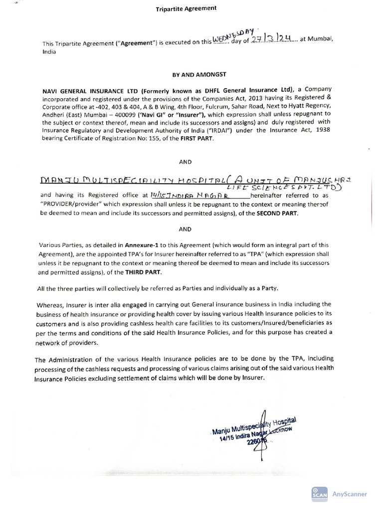 9 NAVI - Tri Party Agreement Min | PDF