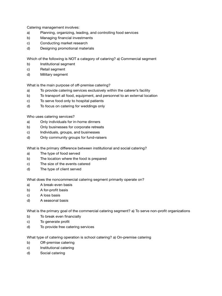 Major Catering | PDF | Menu | Foodservice