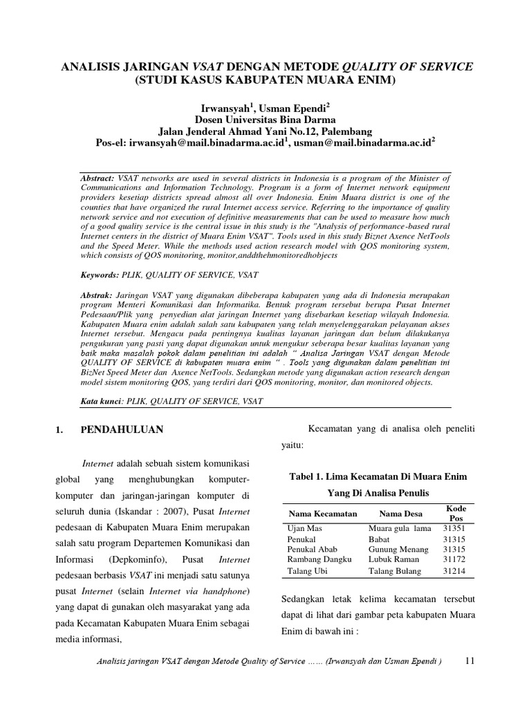 224971 Analisis Jaringan Vsat Dengan Metode Qua 57d2b1bc | PDF