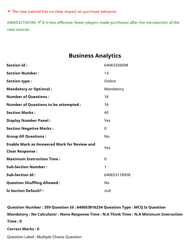 Business Analytics - Jan'24 | PDF | Multiple Choice | Applied Mathematics