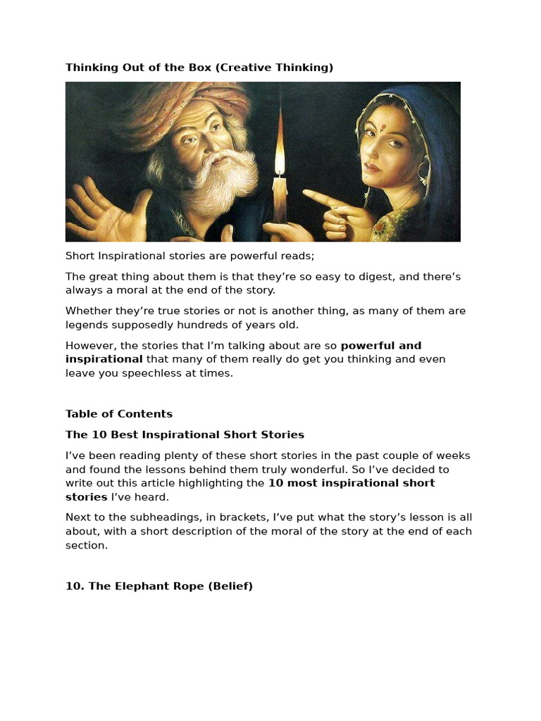 10 Inspirational Short Stories | PDF