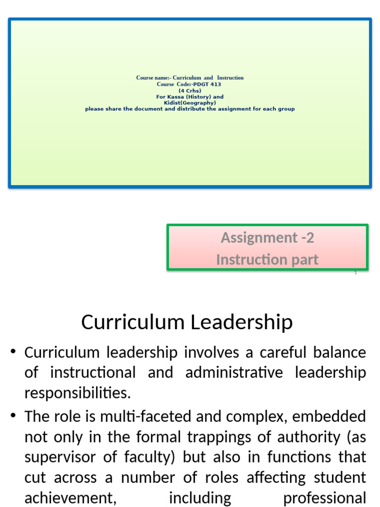 Curriculum and Instruction | PDF | Curriculum | Educational Assessment