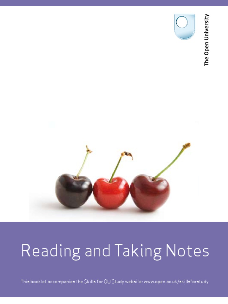 Reading and Taking Notes Open University | PDF | Speed Reading ...