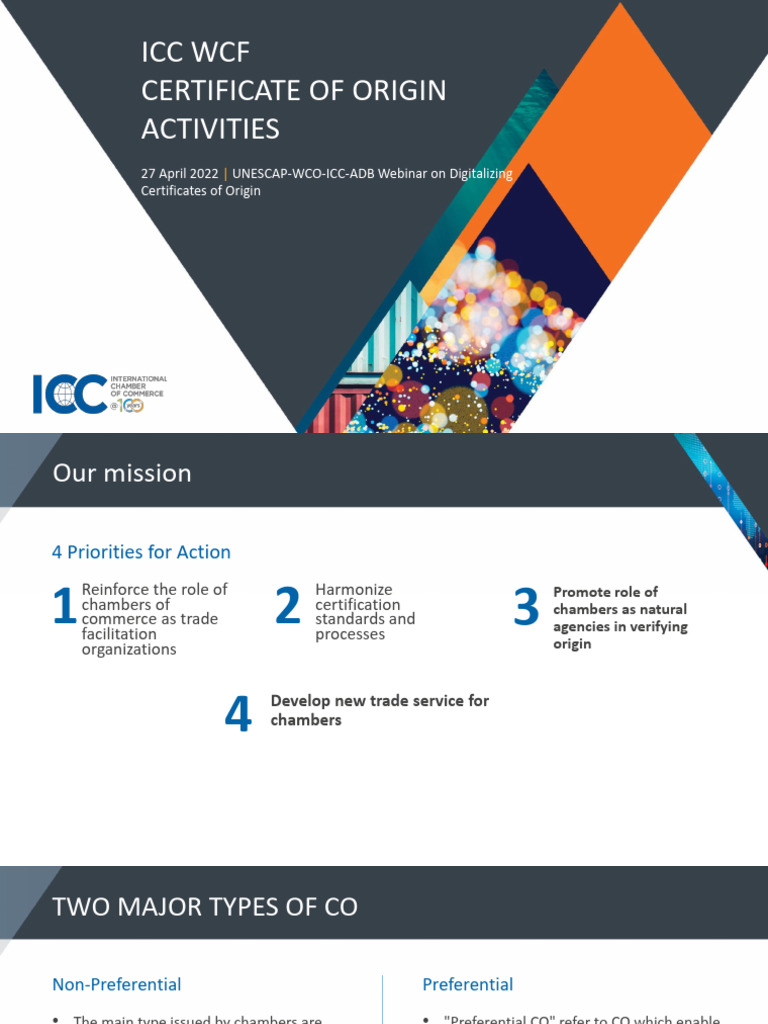 ICC WCF Certificate of Origin Activities | PDF | Business ...