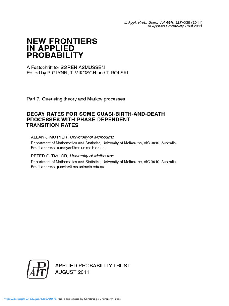 Decay Rates For Some Quasi Birth and Death Processes With Phase ...