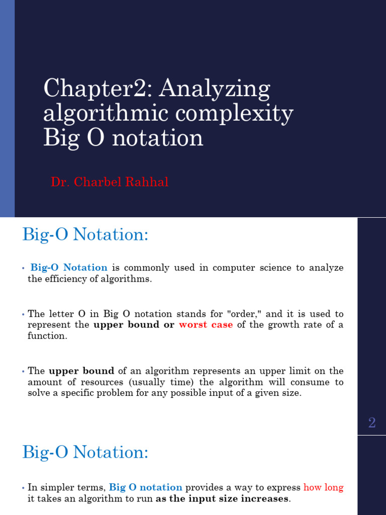 Analyzing Algorithmic Complexity Big O Notation | PDF | Time Complexity | Logarithm