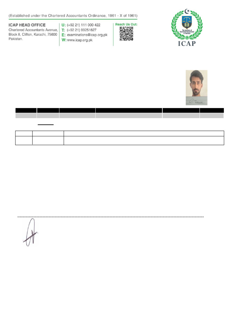 ICAP Admit Card for July 2025 Exam | PDF