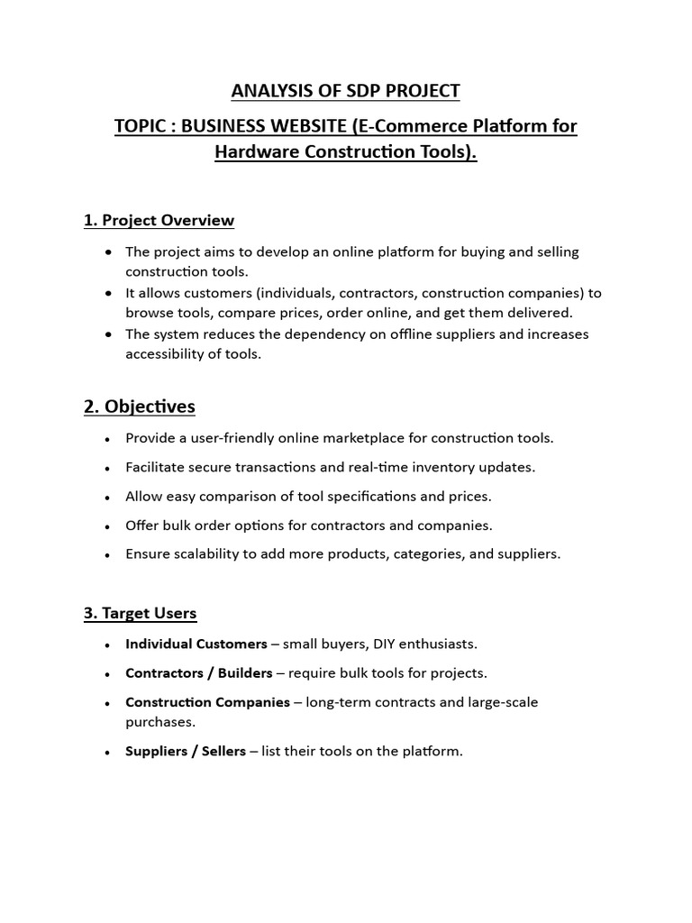 Analysis of SDP Project | PDF | Point Of Sale | E Commerce