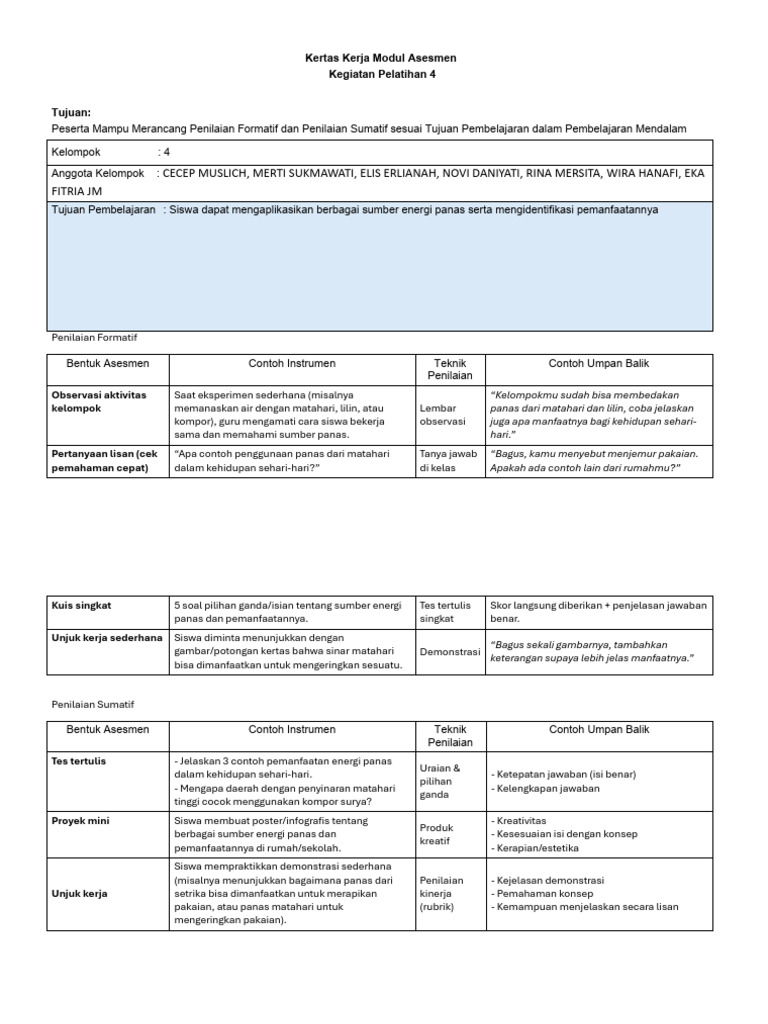 LK Modul 4 KP4 Asesmen PM - Eka Fitria | PDF