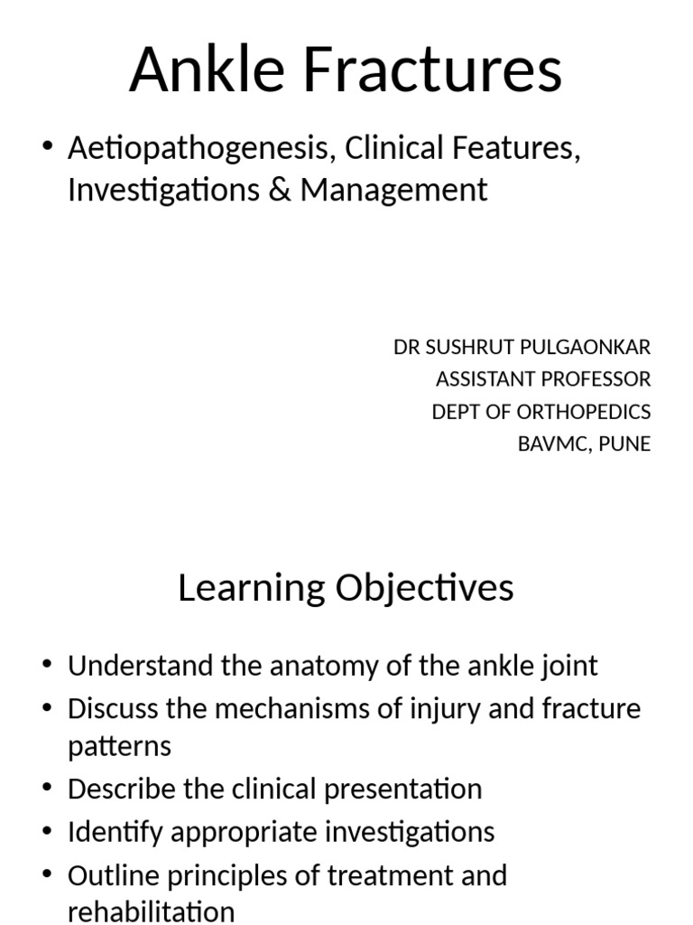 Ankle Fractures: Diagnosis and Management | PDF | Ankle | Skeletal System