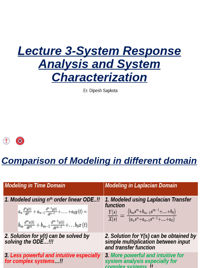 Lecture3-System Response Analysis | PDF | Network Analysis (Electrical Circuits) | Laplace Transform