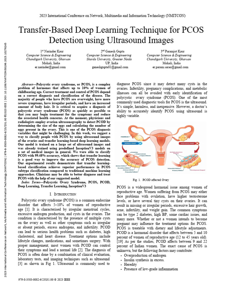 3Transfer-Based Deep Learning Technique For PCOS Detection Using ...