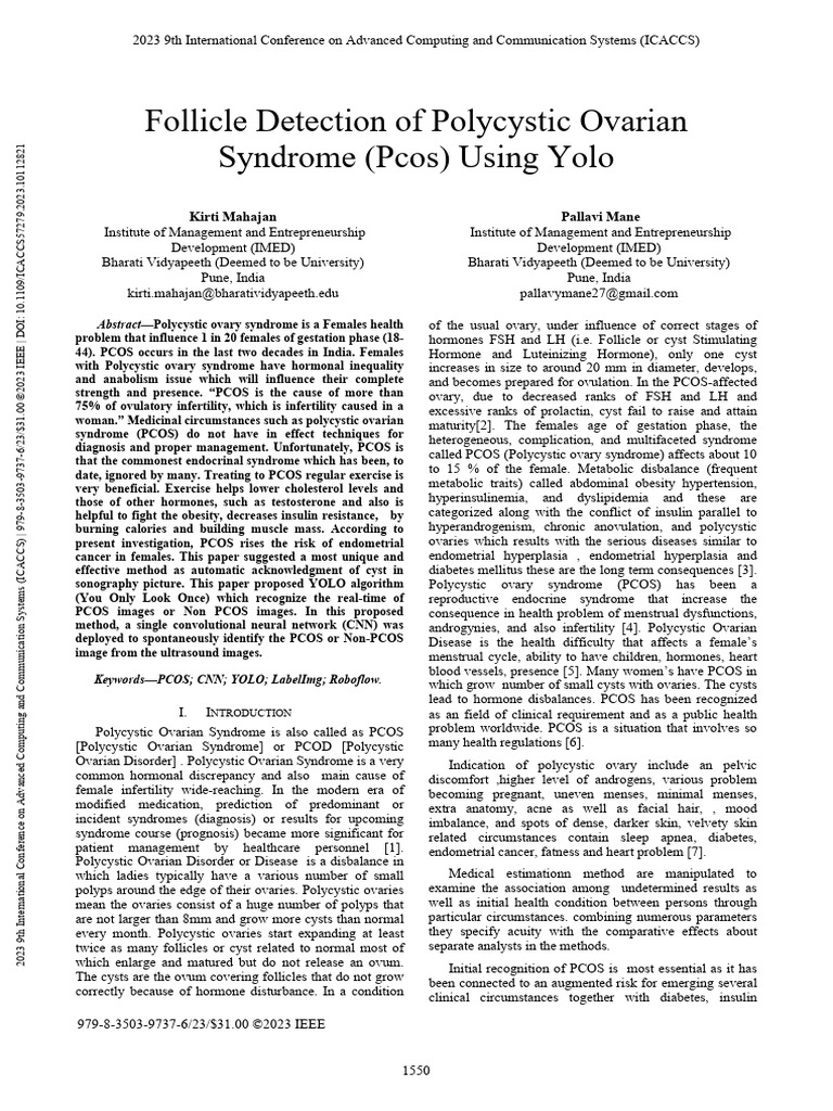 YOLO-Based PCOS Follicle Detection | PDF | Polycystic Ovary Syndrome ...