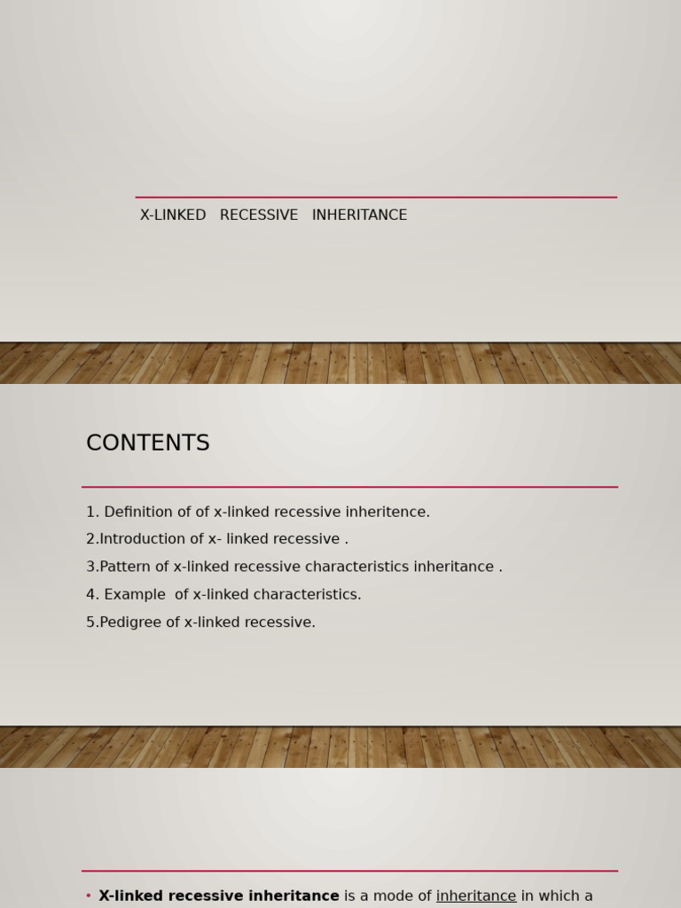 X-Linked Recessive Inheritance Explained | PDF | Dominance (Genetics ...