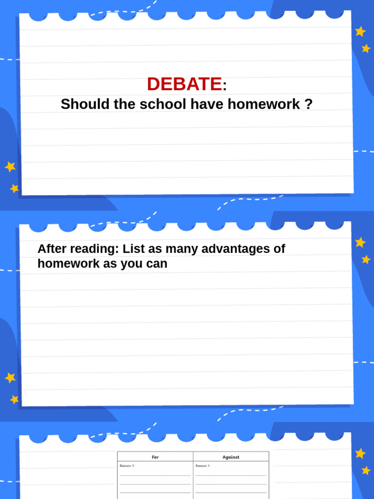 Homework Debate: Pros and Cons Guide | PDF