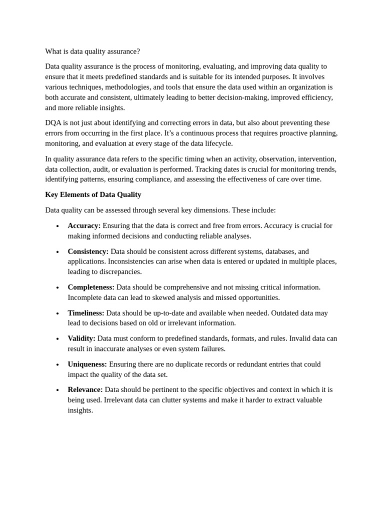 Understanding Data Quality Assurance | PDF | Data Quality | Data