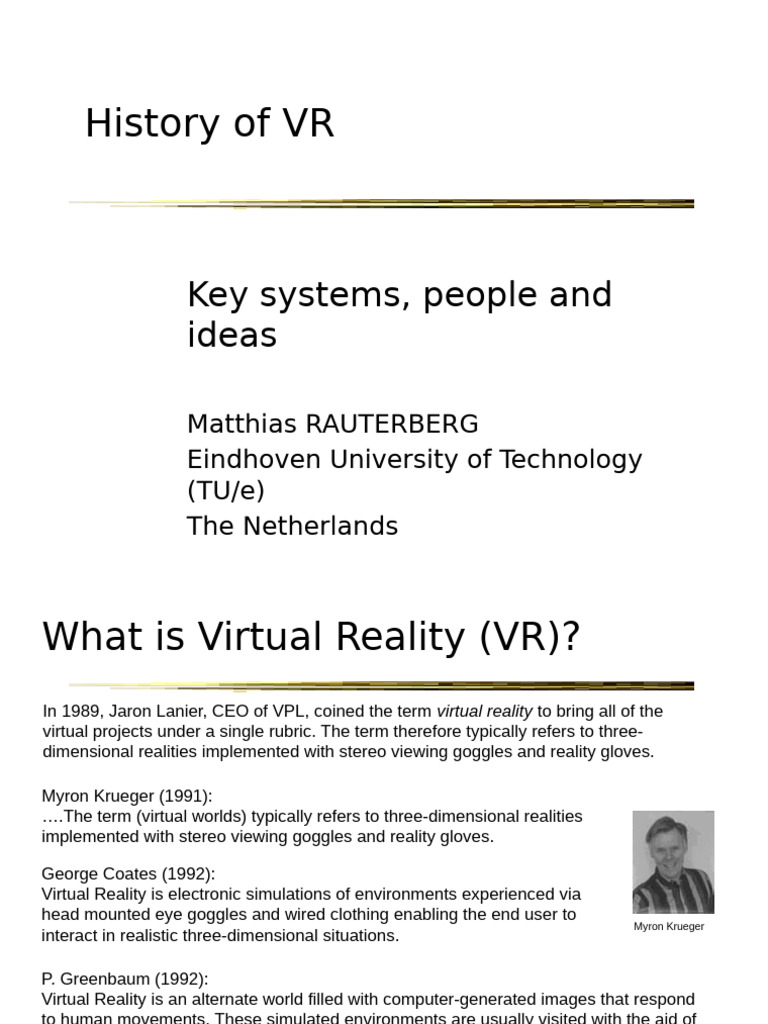 Evolution of Virtual Reality Technology | PDF | Virtual Reality ...