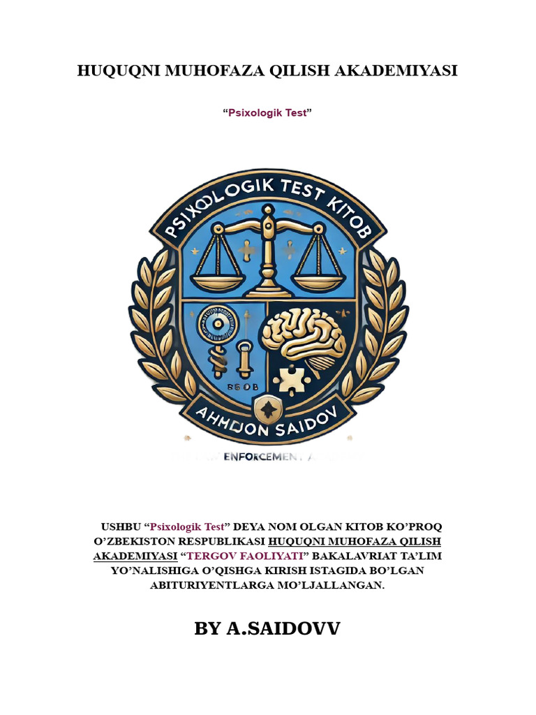 Psixologik Test by A.saidovv | PDF
