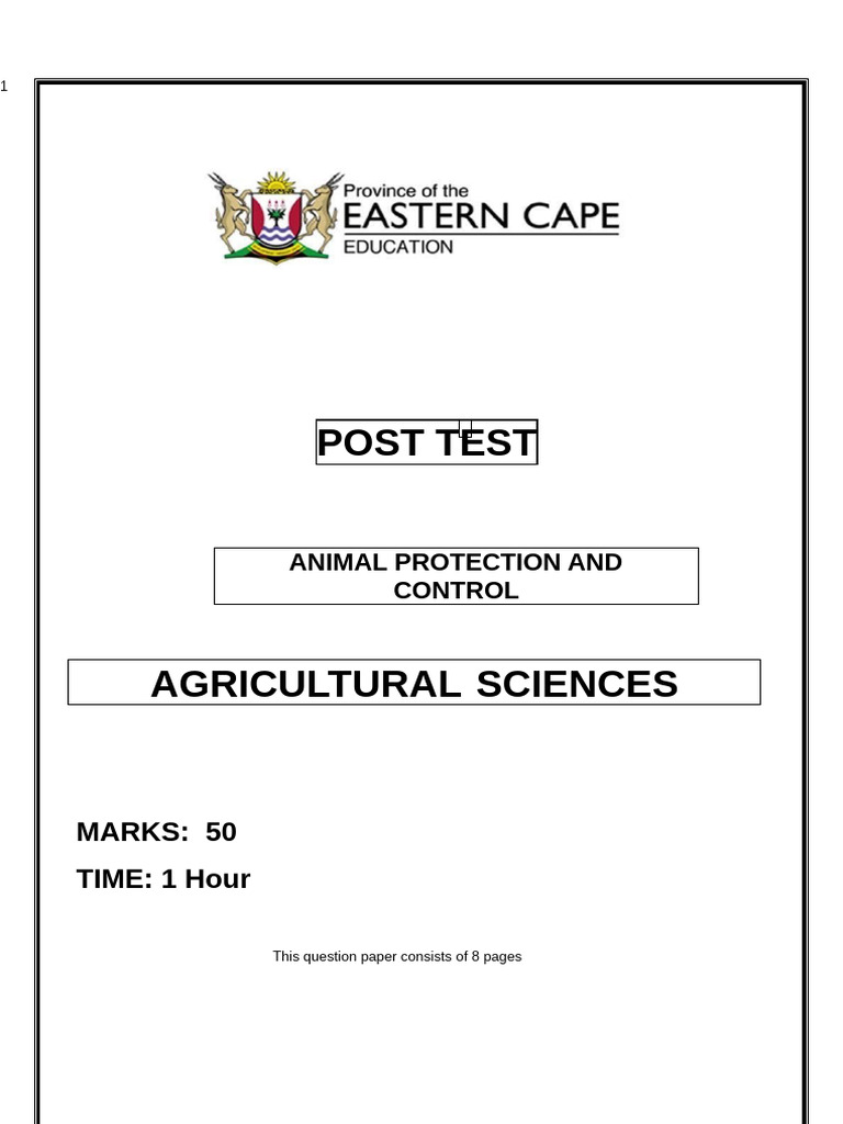 Agric Grade 12 Topic Test - Animal Health & Diseases | PDF | Infection ...