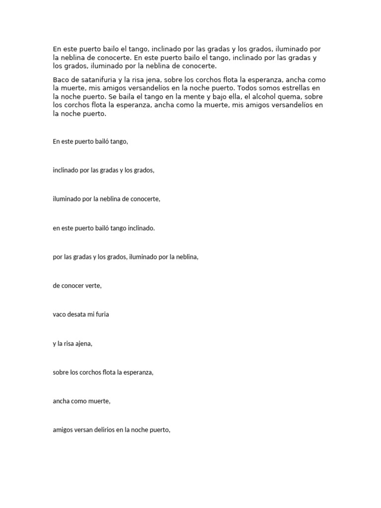 En Este Puerto Bailo El Tango | PDF