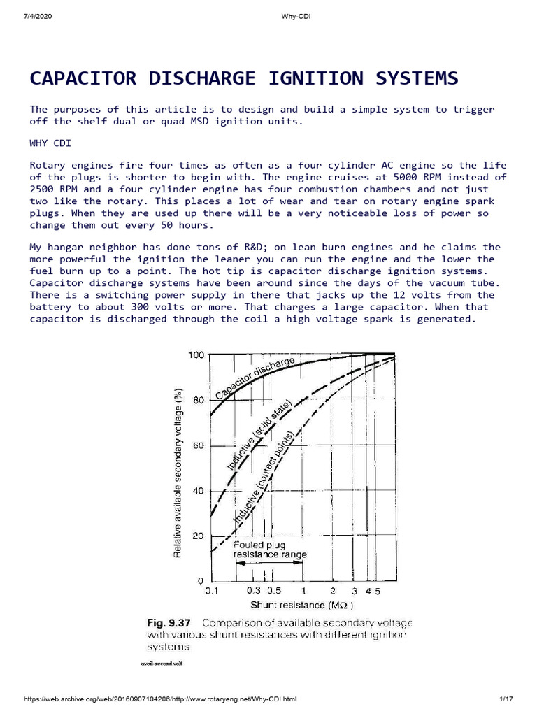 Benefits of Capacitor Discharge Ignition | PDF | Direct Current ...