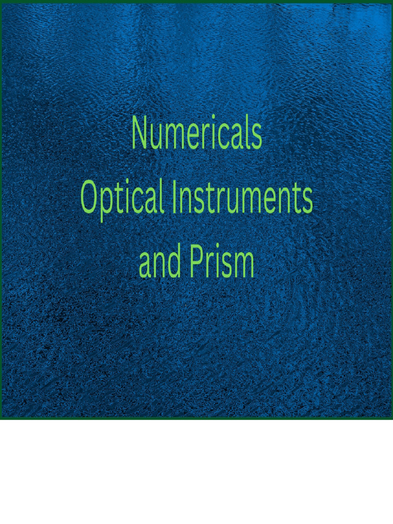 Solution Optical Instruments | PDF