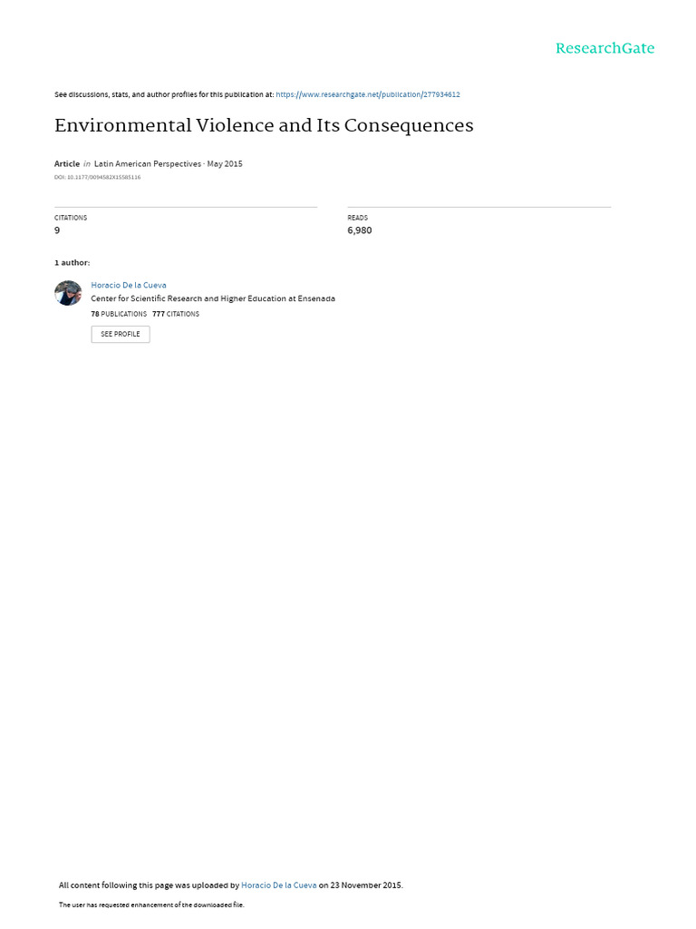 Environmental Violence and Its Consequences | PDF | Natural Selection ...