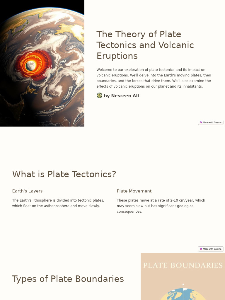 The Theory of Plate Tectonics and Volcanic Eruptions | PDF | Plate ...