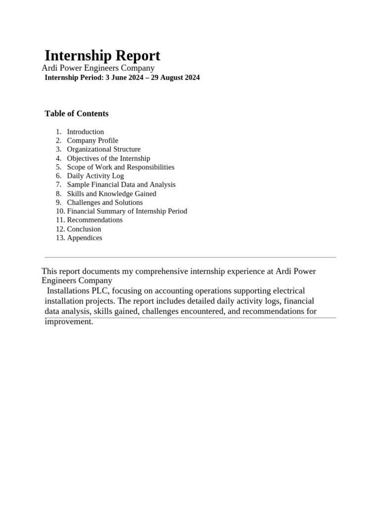 Internship Report FINAL | PDF | Payroll | Invoice