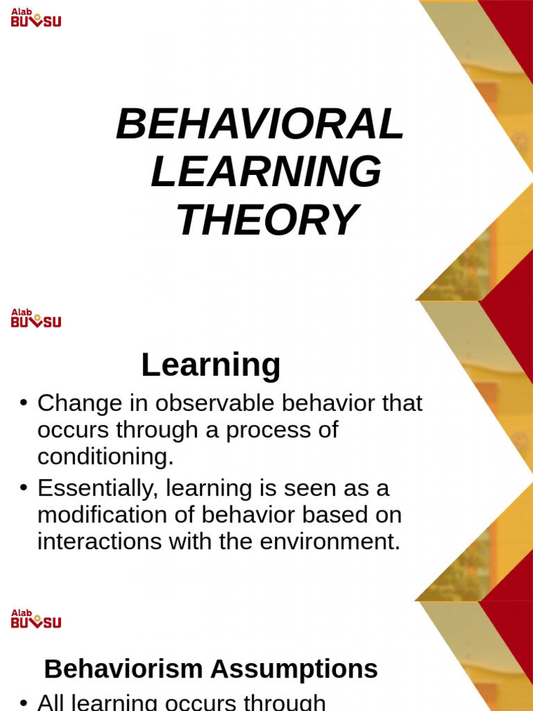 Behavioral Learning Theory | PDF | Classical Conditioning | Learning