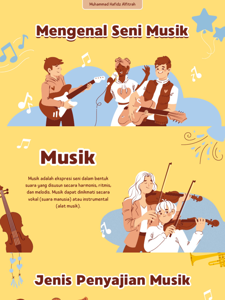 Mengenal Seni Musik Presentasi Kuning Coklat Ilustratif Playful ...