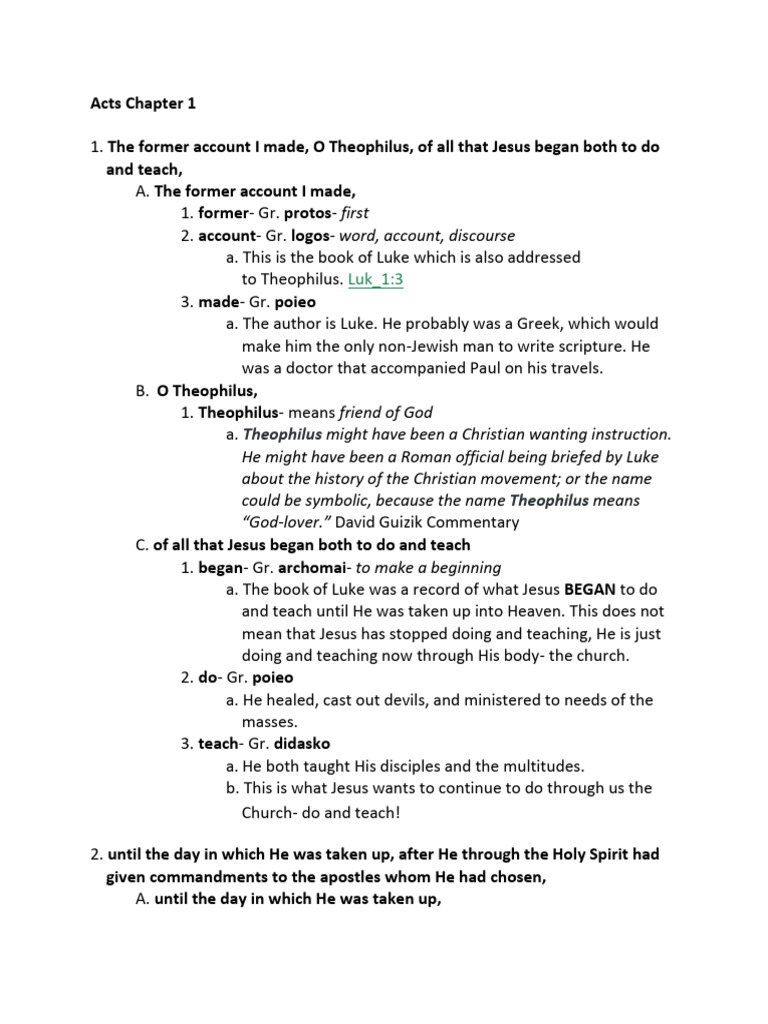 NT-009 - Acts Chapter 1 - RM Commentary | PDF | Baptism | Jesus