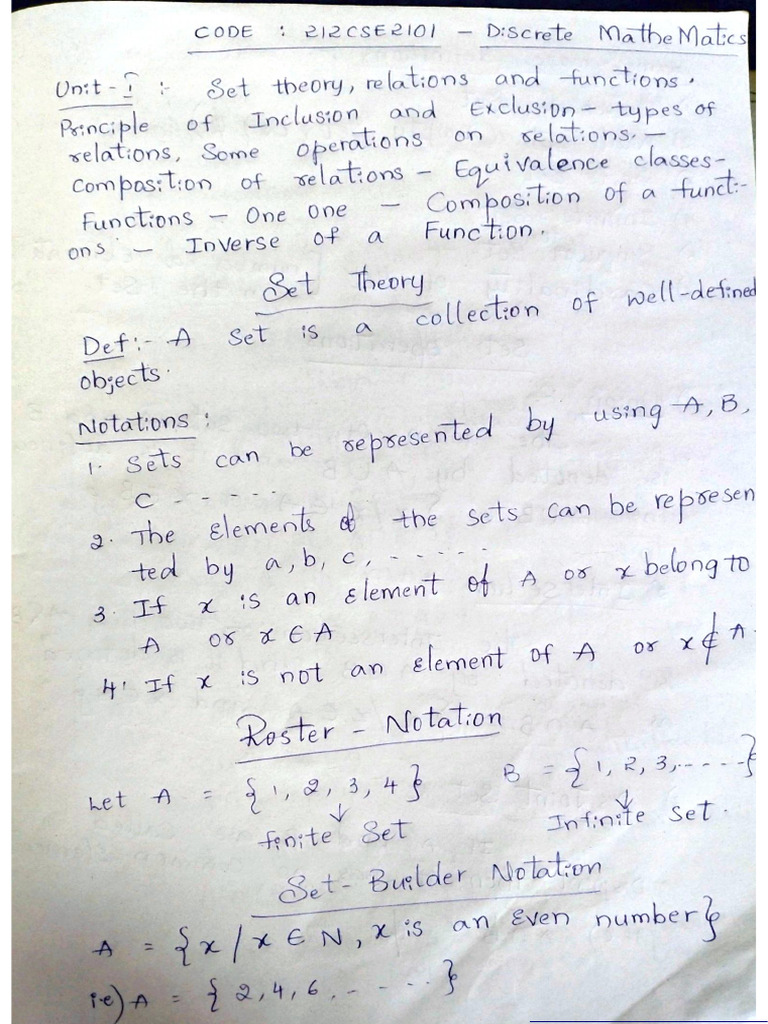 Unit - 1 Discrete Mathematics | PDF