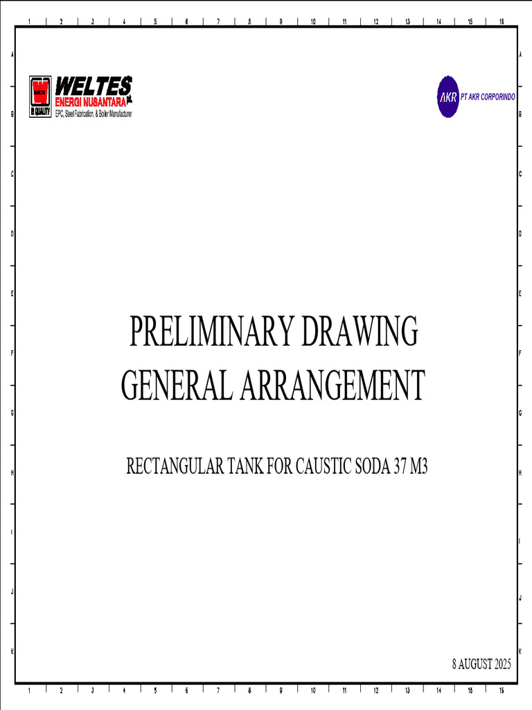 Rectangular Caustic Soda Tank Drawing | PDF