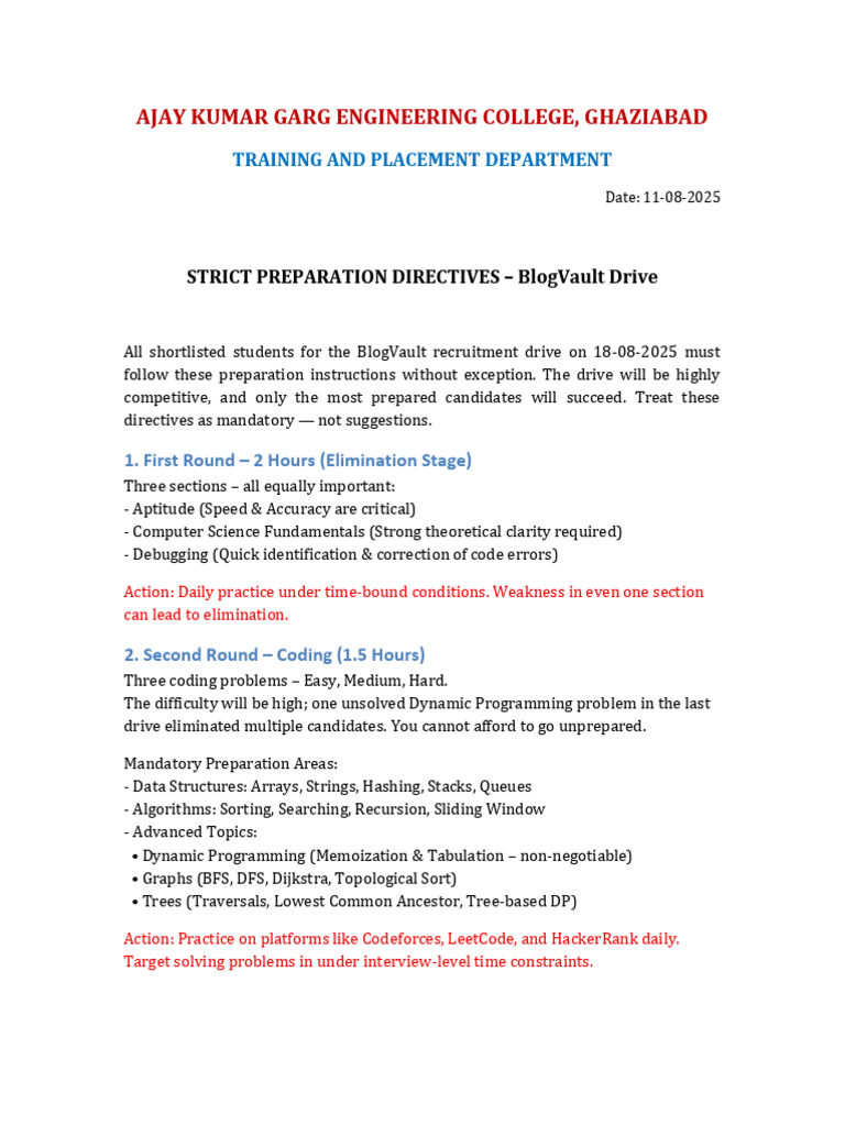 Strict Preparation Directives - Blogvault Drive On 18-08-2025 | PDF | Dynamic Programming ...